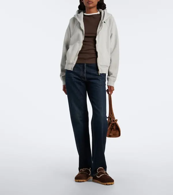Prada Shearling-lined Suede Mules