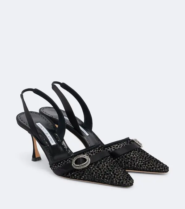 Manolo Blahnik Zutosli Embellished Slingback Pumps