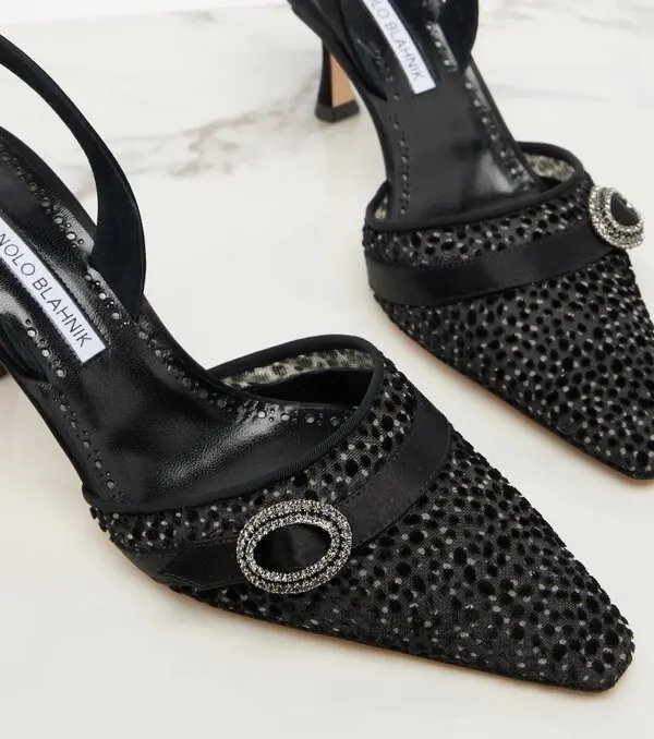 Manolo Blahnik Zutosli Embellished Slingback Pumps