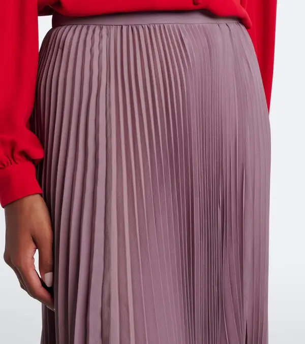 Valentino Garavani Asymmetric Plisse Georgette Midi Skirt