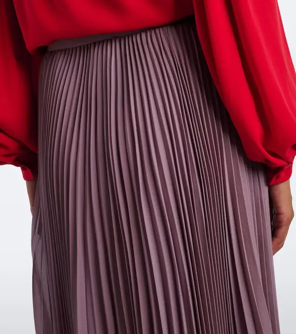Valentino Garavani Asymmetric Plisse Georgette Midi Skirt