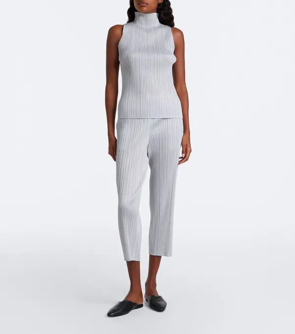 Issey Miyake Basics Cropped Pleated Slim Pants