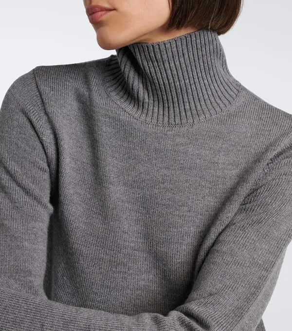 TOTEME Flared Wool Turtleneck Sweater