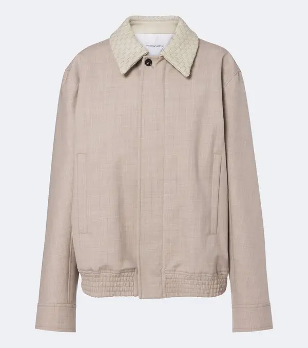 Bottega Veneta Leather-trimmed Wool Blouson Jacket