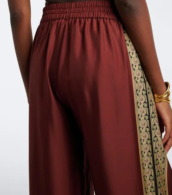 La DoubleJ Printed Silk Twill Palazzo Pants