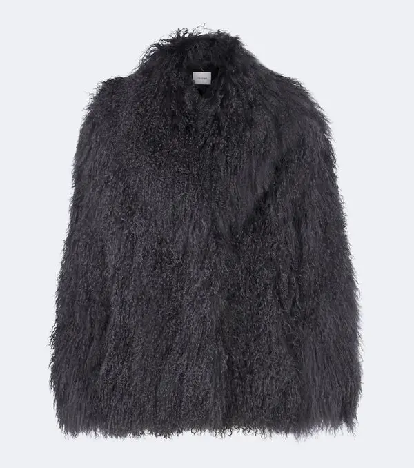 YVES SALOMON Oversized Shearling Jacket - Grey