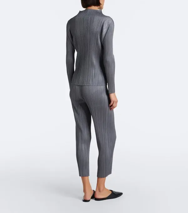 Issey Miyake Basics Cropped Pleated Slim Pants