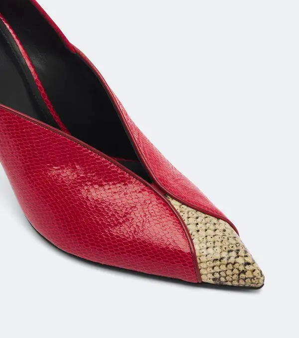 Isabel Marant Étoile Luza Suede-trimmed Snake-effect Leather Pumps