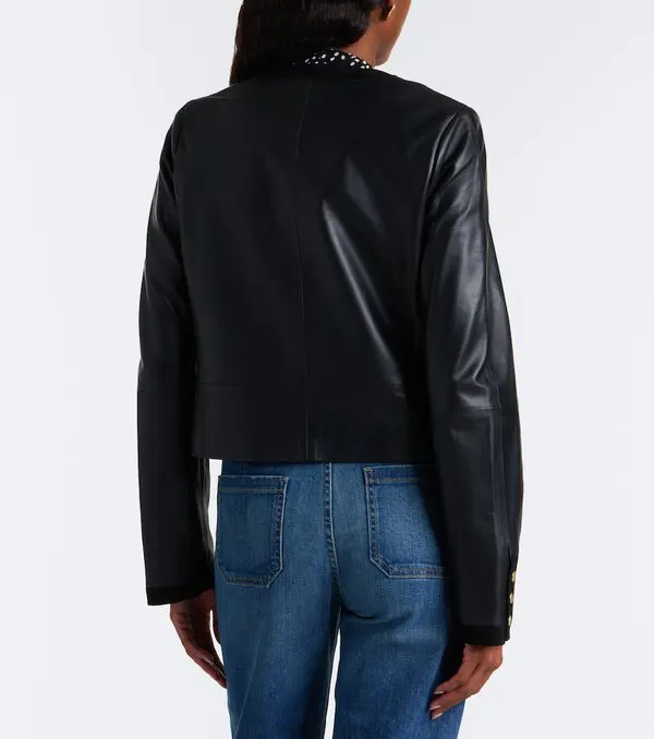 Vince Suede-trimmed Leather Jacket