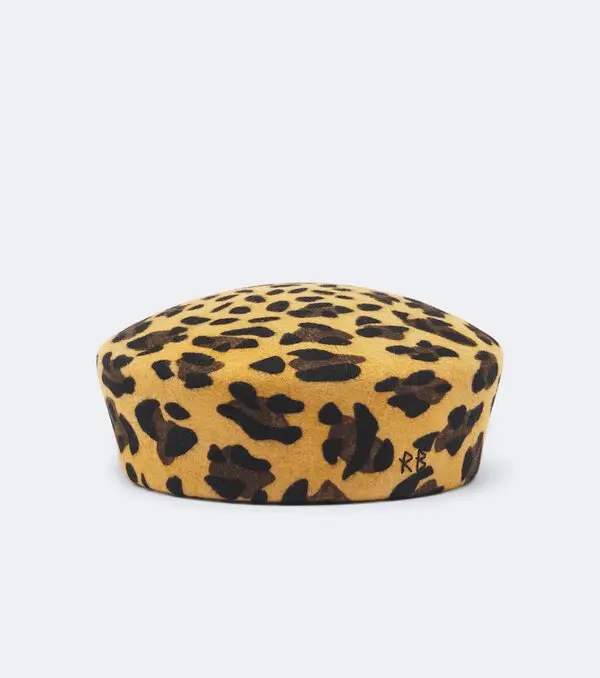 Ruslan Baginskiy Logo Wool Leopard-print Hat - Brown