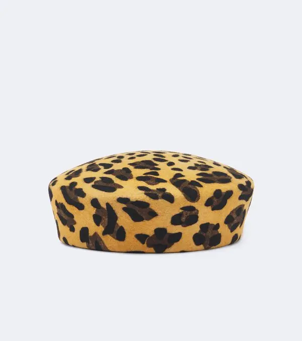 Ruslan Baginskiy Logo Wool Leopard-print Hat