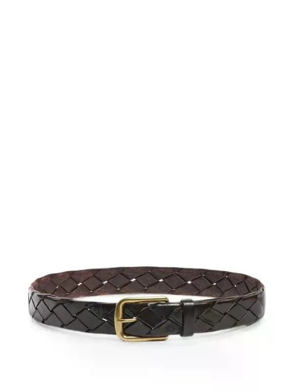 Sandro Woven Leather Belt - Brown