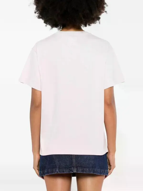AGNES B. Embroidered Dino T-shirt - Pink