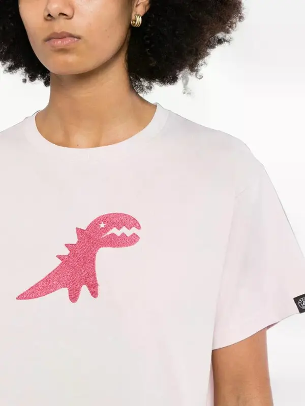 AGNES B. Embroidered Dino T-shirt - Pink