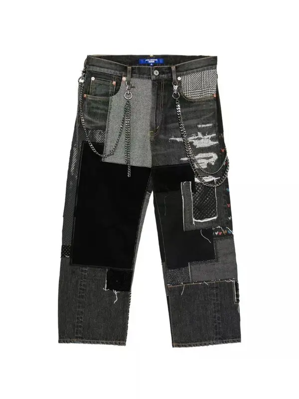 Junya Watanabe Patchwork Jeans With Chain Detail - Black