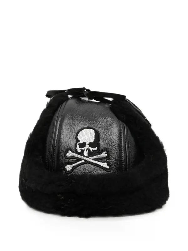 MASTERMIND WORLD Shearling-trim Leather Pilot Hat