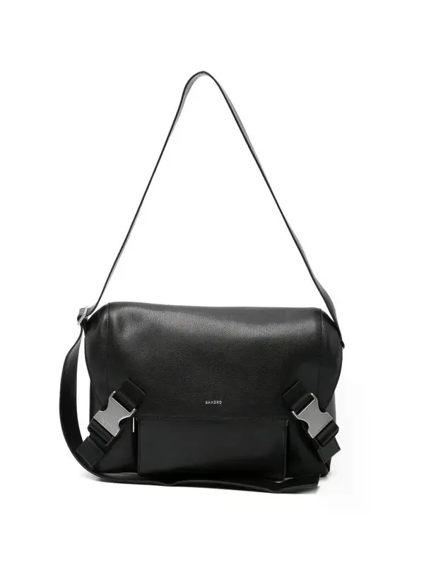 Sandro Buckle-fastening Messenger Bag - Black