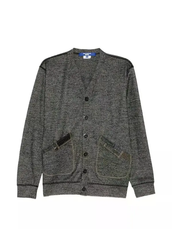 Junya Watanabe Patchwork-detail Button-up Cardigan - Grey