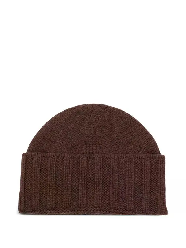 DRUMOHR Ribbed-knit Cashmere Beanie Hat - Brown