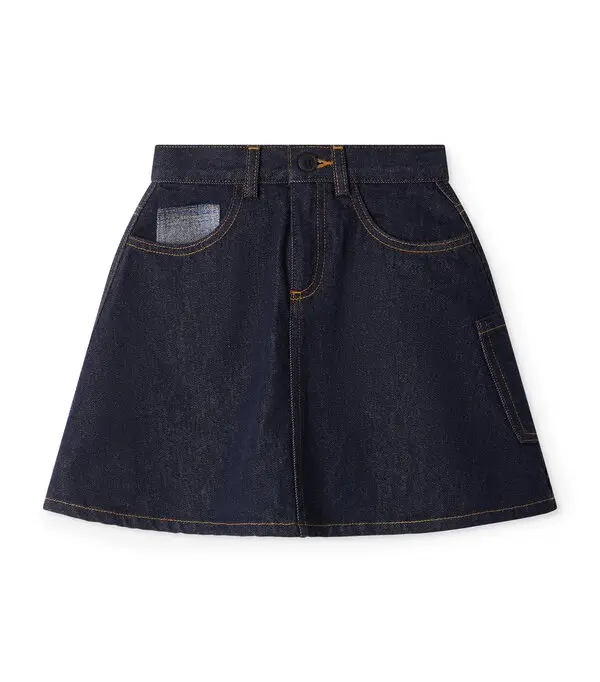 Bonpoint X Maison Kitsuné Embroidered Denim Mini Skirt