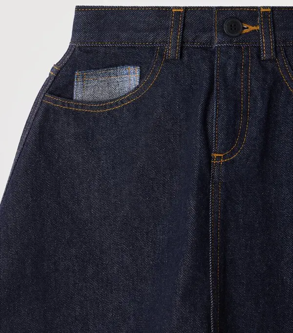 Bonpoint X Maison Kitsuné Embroidered Denim Mini Skirt
