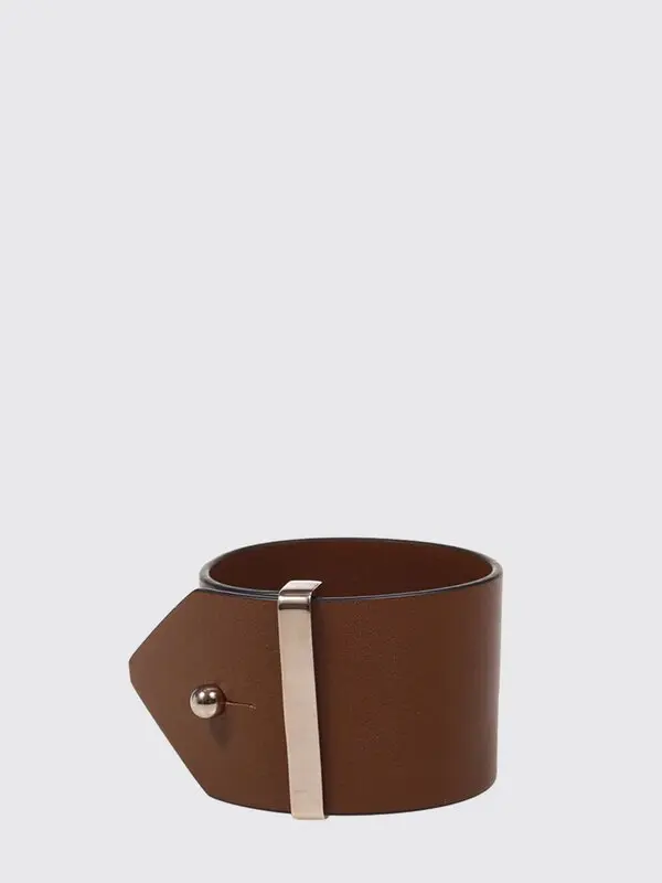 Max Mara Tavola Smooth Calfskin Leather Bracelet - Brown