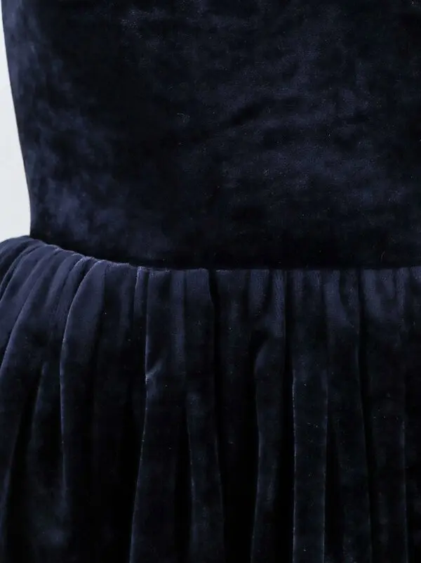 Alaïa Velvet High Neck Short Sleeve Dress