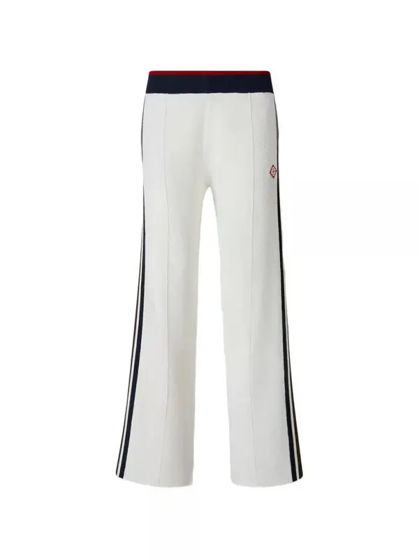 Casablanca Café Cultural Stripe Logo-patch Track Pants - White