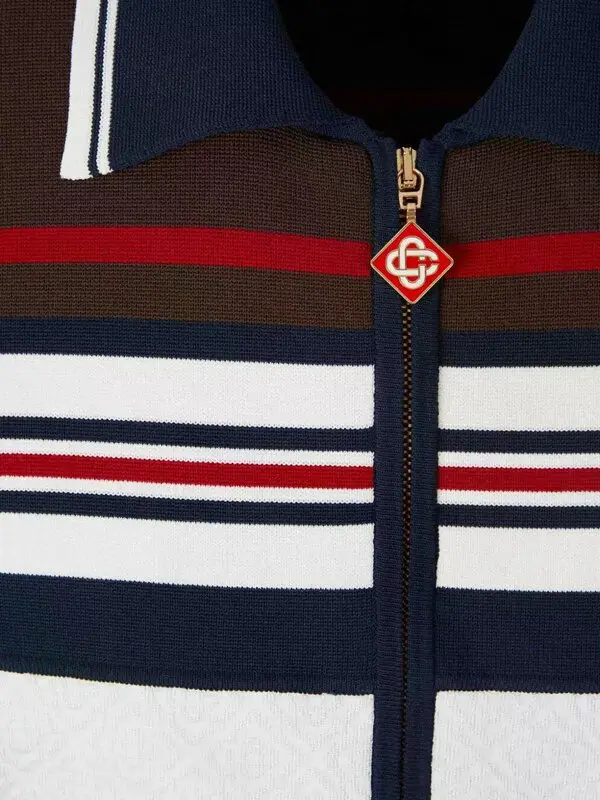 Casablanca Café Culture Monogram-knit Track Jacket