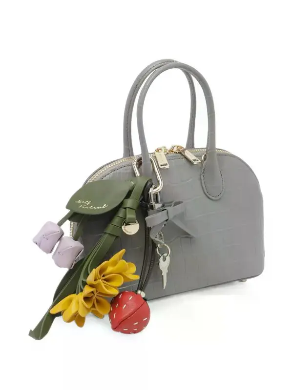 SELF-PORTRAIT Embossed Leather Handbag With Charms