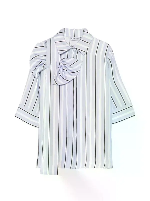 Dice Kayek Bow-detail Striped Shirt - Blue