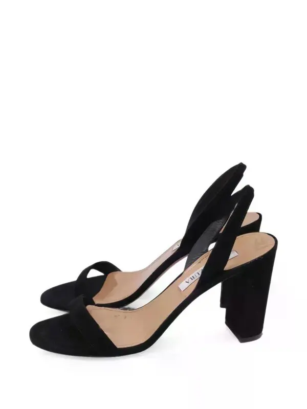 AQUAZZURA Suede Block Heel Sandals