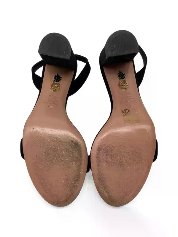 AQUAZZURA Suede Block Heel Sandals