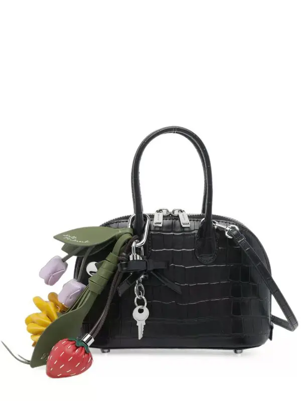 SELF-PORTRAIT Embossed Leather Handbag With Charms