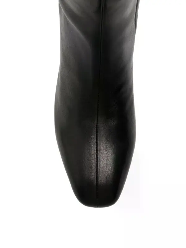 COCCINELLE Side Zip Square Toe Block Heel Boots