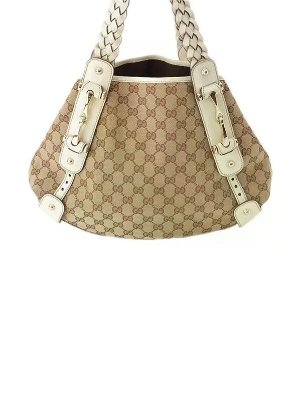 Gucci Small Gg Canvas Horsebit Pelham Shoulder Bag