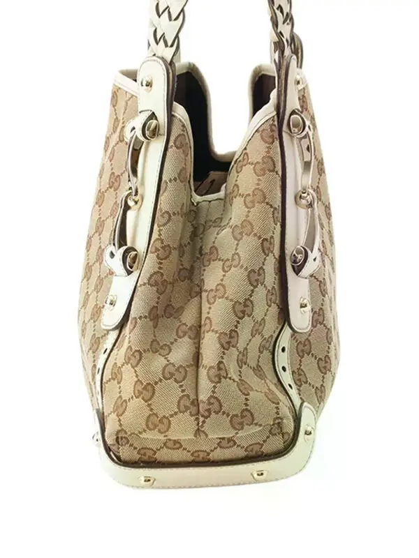 Gucci Small Gg Canvas Horsebit Pelham Shoulder Bag