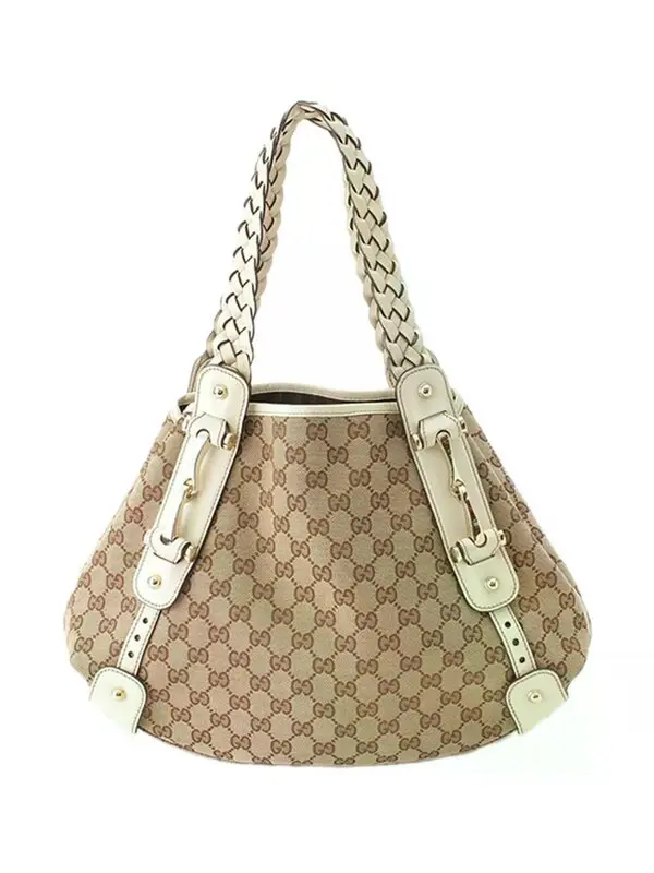 Gucci Small Gg Canvas Horsebit Pelham Shoulder Bag