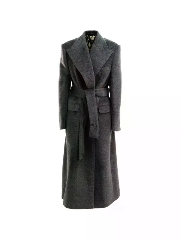 Dolce & Gabbana Belted Brushed Coat - Grey