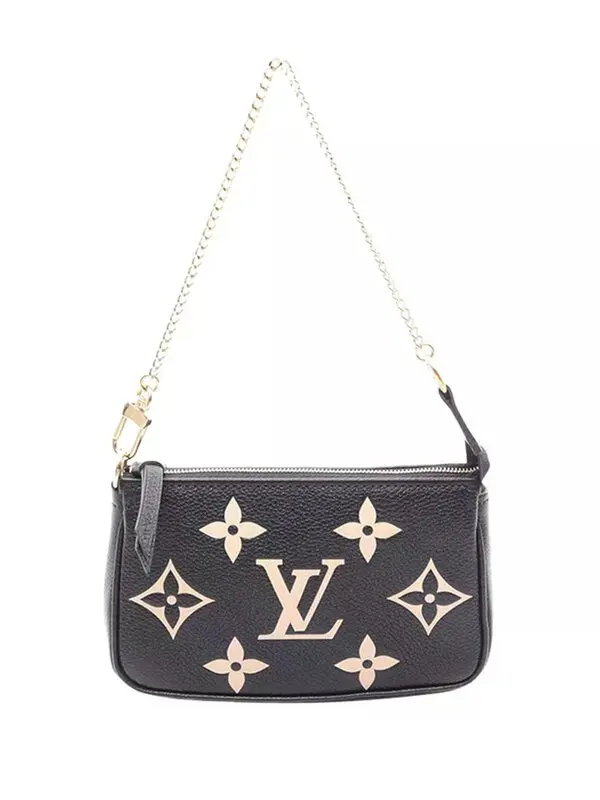 LOUIS VUITTON 2021-2026 Bicolor Monogram Empreinte Mini Pochette Accessoires Handbag - Black