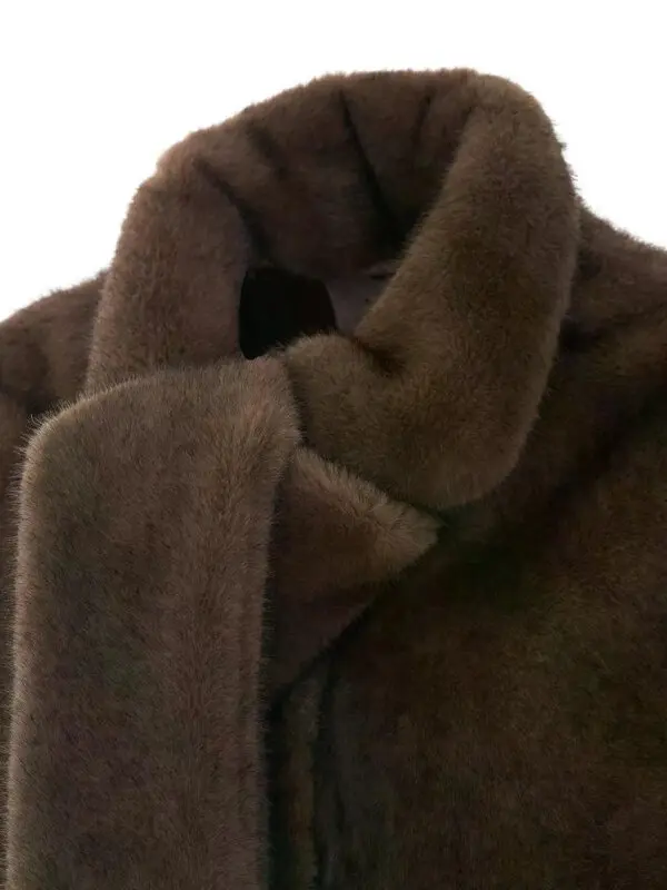 VALENTINI 1972 Faux-fur Scarf-detail Jacket