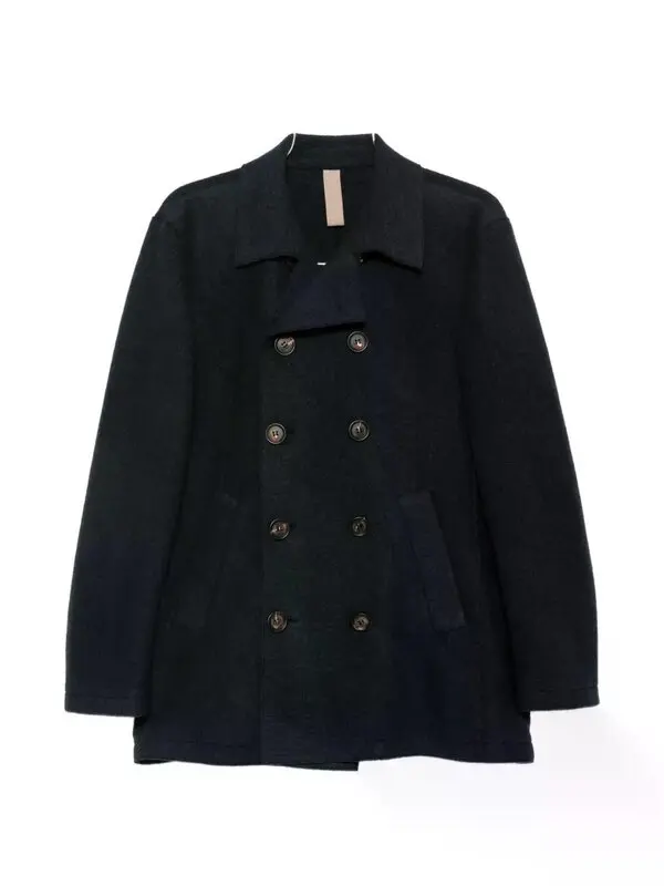 Eleventy Double-breasted Peacoat - Black