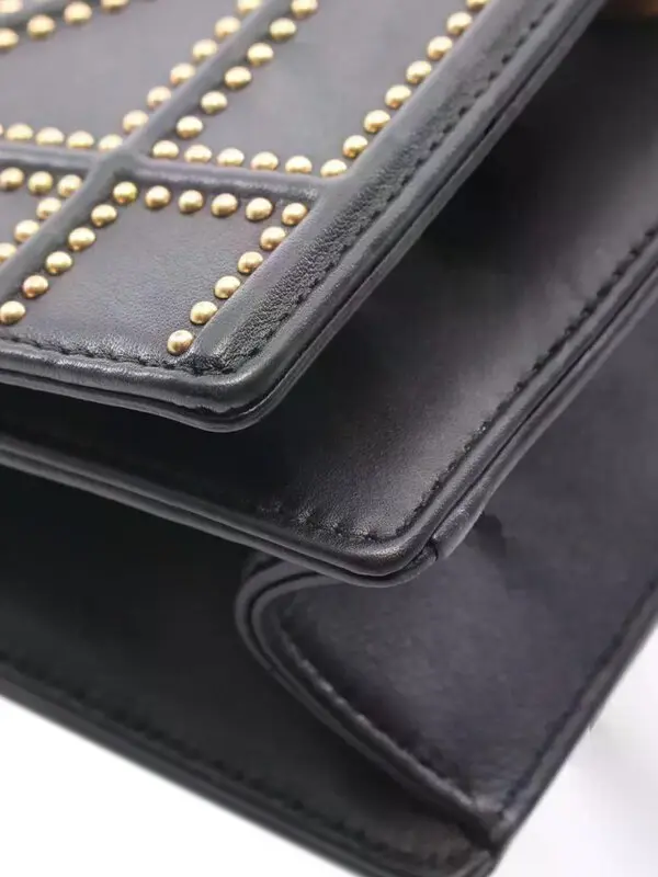 Dior Lambskin Studded Diorama Flap Crossbody Bag - Black