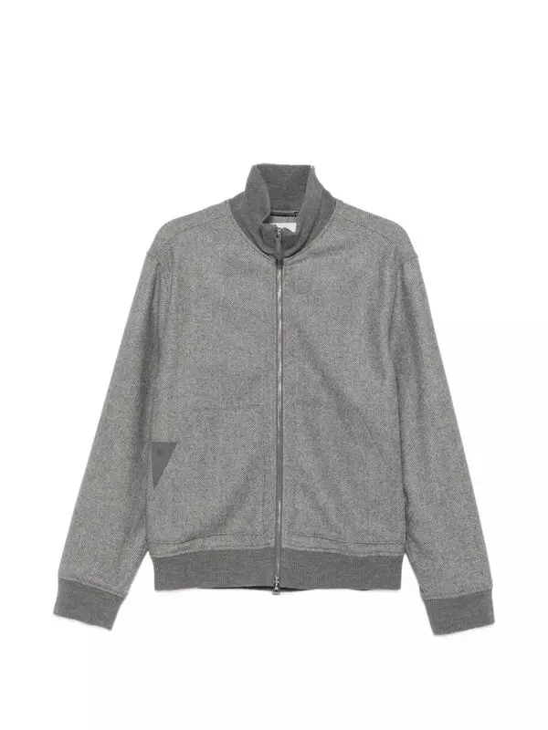Jacob Cohen Herringbone-pattern Zip-up Jacket - Grey