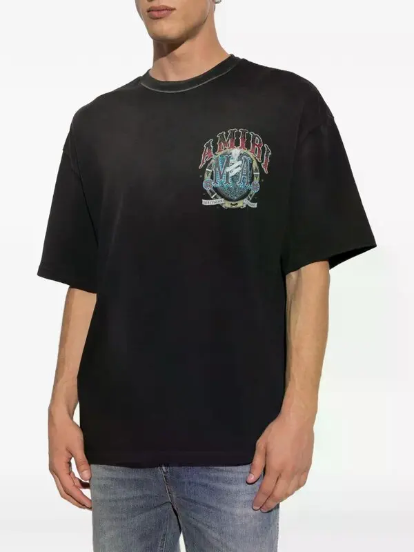 Amiri Crystal-embellished Logo-print T-shirt