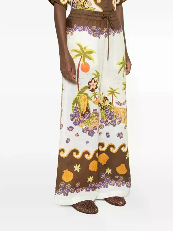 ALEMAIS Island Cove Graphic-print Palazzo Pants