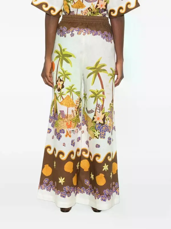 ALEMAIS Island Cove Graphic-print Palazzo Pants