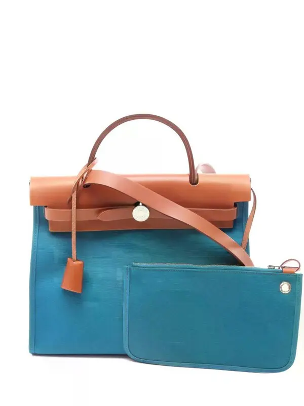 Hermès Toile Herbag Zip 31 Satchel - Blue