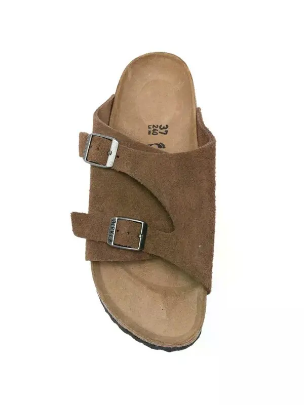 BIRKENSTOCK Zurich Buckle-fastening Suede Sandals - Brown