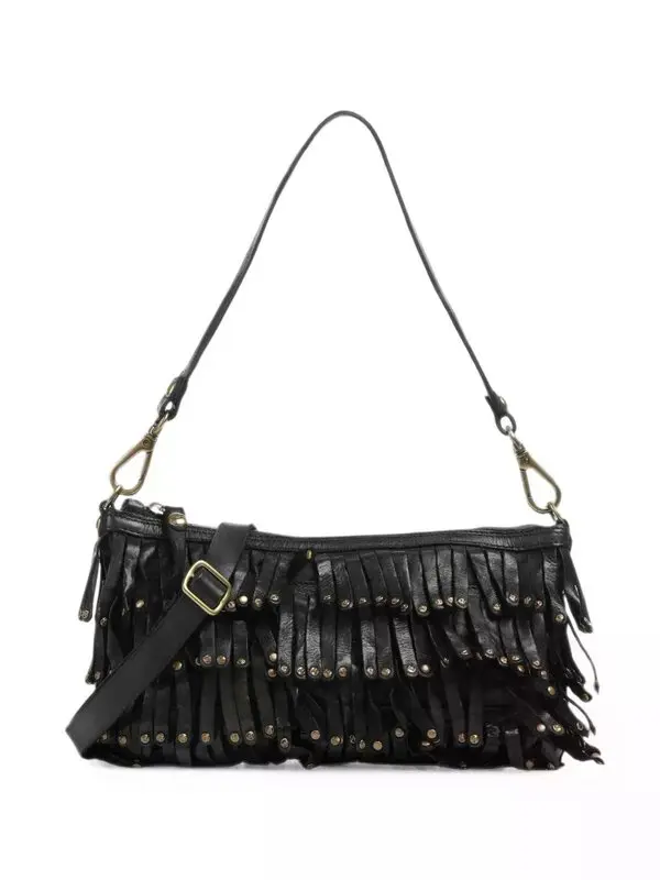 CAMPOMAGGI Leather Clutch With Fringe And Studs